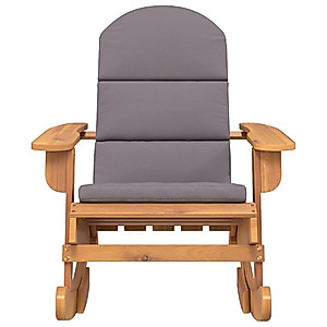 Youuihom Adirondack Rocking Chair Garden Chair Deck Chair Lawn Furniture Conversation Chair with Cushions Solid Wood Acacia Suitable for Balcony, Garden, Patio, Beach, Lawn