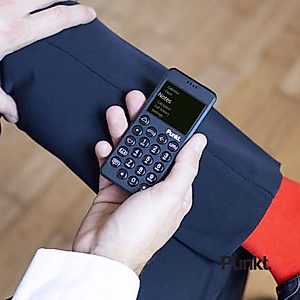 Punkt. MP02 New Generation 4G LTE Minimalist Mobile Phone, Unlocked, Nano-SIM, Wi-Fi Hotspot, Digital Security, 2GB RAM+16GB Storage, 1280 mAh Battery, Multiband – Black