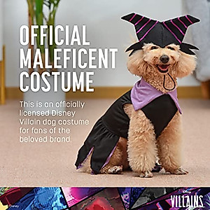Disney for Pets Halloween Disney Villains Maleficent Costume - Small - | Disney Villains Halloween Costumes for Dogs, Officially Licensed Disney Dog Halloween Costume, Purple (FF22960)