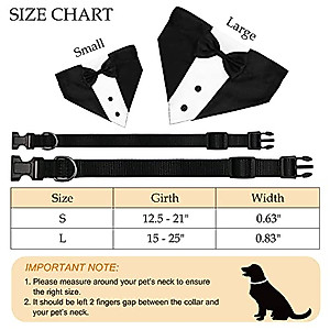 GOYOSWA Dog Tuxedo Dog Suit Dog Wedding Bandana Collar with Bow Tie, Adjustable Dog Tux Formal Dog Costumes, Engagement Birthday Gifts for Small Medium Large Dogs Pets (Large: Neck 15”-25”)
