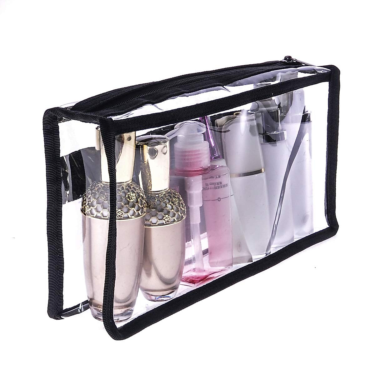 Jula Vance Clear PVC Makeup Bag Transparent Actor Bag Large Cosmetic Organizer Bag Makeup Kits Pouch Travel Make Up Accessories Storage Bag Clear Pencil Pouch Case Bag