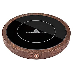 Mug Warmer, KRGMNHR Coffee Warmer for Desk Auto Shut Off, 3-Temperature Settings, Wax Melt Warmer Heating Plate (Up to 180° F), Wood Grain
