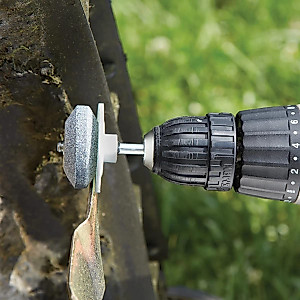 cenoz Lawn Mower Blade Sharpener with Steel Backing 5 Pack, 【New】 Lawnmower Dull Blade Sharpener, Universal Multi-Sharp Rotary Lawn Mower Blade Sharpener, and Free Balancer for Any Power Hand Drill