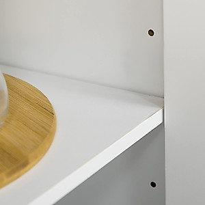 HOMCOM Wine Cabinet, Coffee Bar Cabinet with 12-Bottle Wine Rack, Drawer and Glass Doors, Kitchen Buffet Cabinet, White