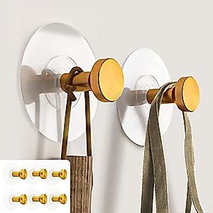 6 Pack Coat Hooks for Hanging, Adhesive Wall Hooks Heavy Duty Stainless Steel Hooks Robe Rack Waterproof Sticky Hanger for Towels Clothes Key Bag
