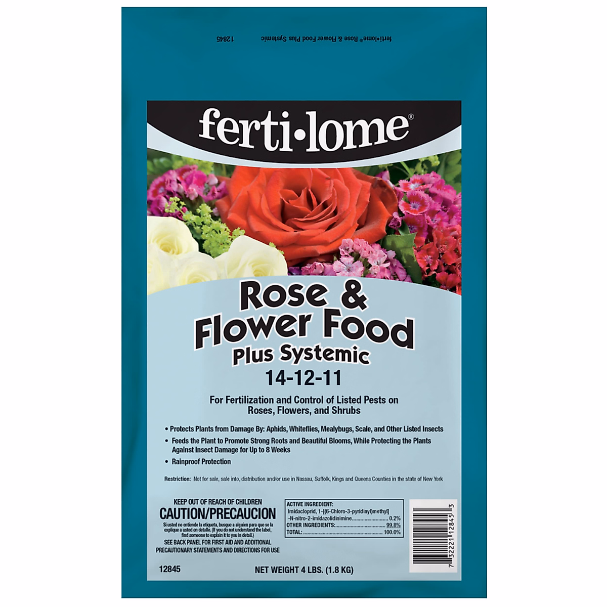 Fertilome (12845) Rose and Flower Food Plus Systemic 14-12-11 (4 lbs.)