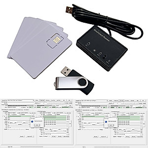 MCR3516 SIM Reader Writer Mini Nano Micro 2FF, 3FF, 4FF SIM Card +5pcs Programmable Blank LTE USIM 4G Card WCDMA GSM + Sim Personalize Software