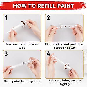 Fillable Touch Up Paint Pen Brush, 4 Pack User-Friendly Refillable Paint Pens, Multiple Applications Touch-Up Paint Brushes for Walls, Wood, Floor, Cabinets, Doors and Windows(8 Pcs Kit)