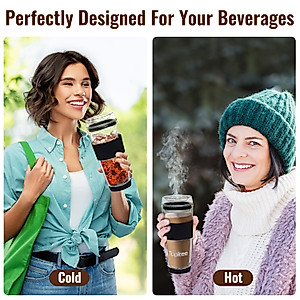 Tupkee Glass Sip Lid Black - Replacement for Tupkee Double Wall Glass Tumbler, 14oz & 8oz Hand Blown Glass Travel Mug