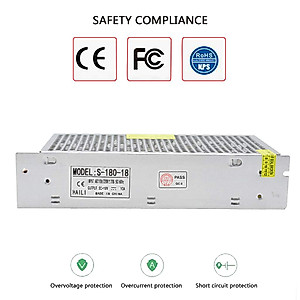 Hailimayo 18V 10A Switching Power Supply, 180W Corded Electric Transformer, Industrial Automation, Electronic Equipment, Communications, CE, RoHS