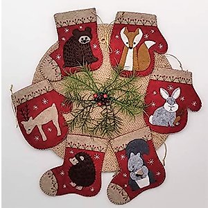 Generic, Christmas Critters Felt Ornament Kit | DIY Wool Stocking Applique from Rachel's of Greenfield, 0919