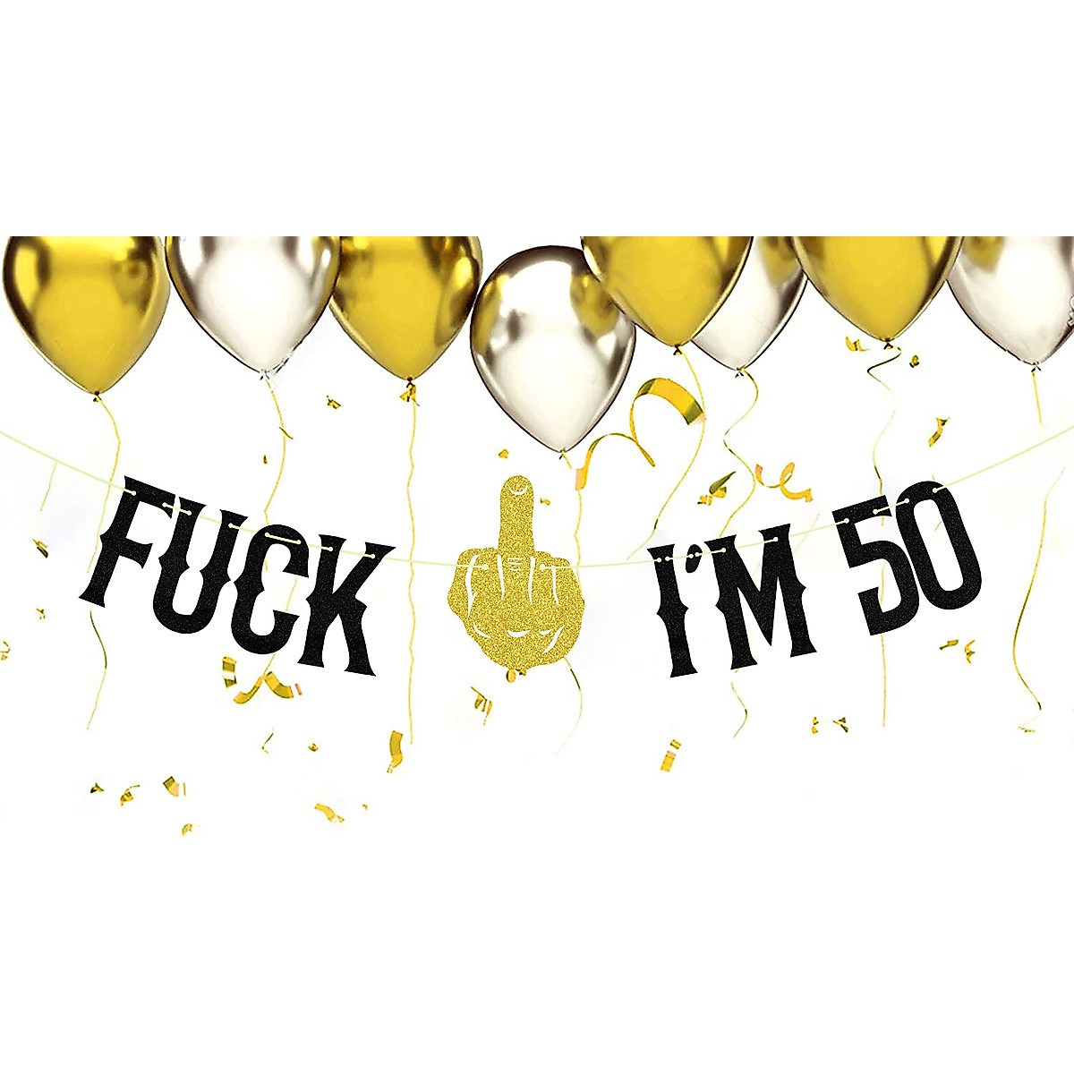 I'm 50th banner, Funny 50 Years Old Birthday Banner, 50th Birthday Party Decor, 50th Birthday Decorations for Men Women, Funny for 50th Birthday/Wedding Anniversary Party Decorations