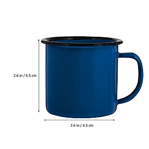 Operitacx Enamel Coffee Mug Camping Cup: Vintage Tin Tea Cup Metal Beer Mugs Water Drinking Cup for Outdoor Hiking Travel Picnic Milk Beverage Drinks Blue