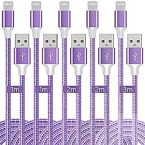 iPhone Charger,iPhone Charging Cable 5Pack (3/3/6/6/10ft) Mfi Certified iPhone Charger Fast Charging Cable Nylon Braided iPhone Chargers Cord Compatible with iPhone 13/12/11Pro/XS MAX/XR/X/8/7/6S