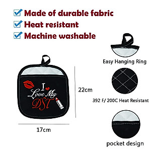 G2TUP Sorority Oven Mitt Gloves I Love My 1913 Gifts Red and White Divine 9 Pot Holders (I Love My)