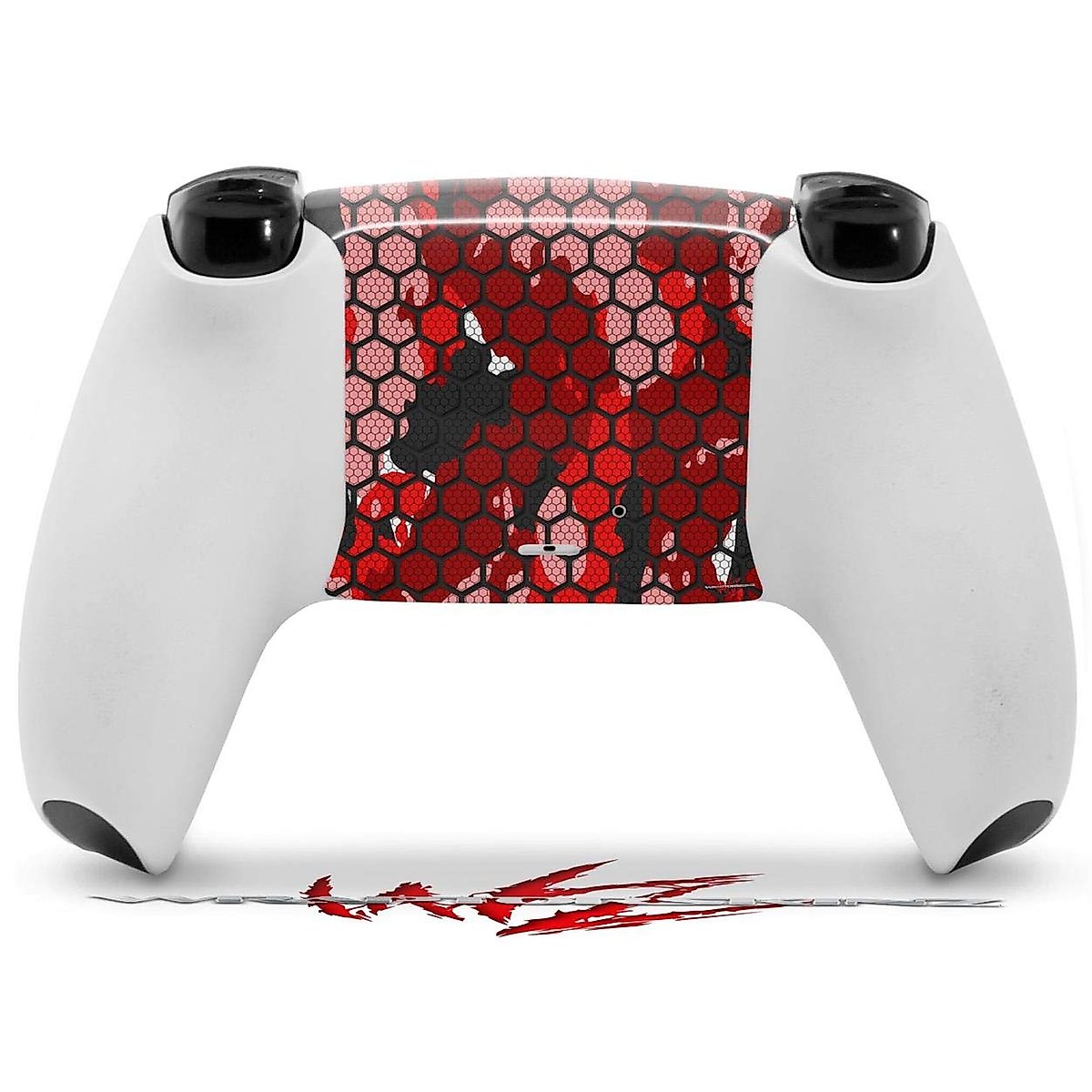 WraptorSkinz Skin Wrap compatible with Sony PS5 DualSense Controller HEX Mesh Camo 01 Red Bright (CONTROLLER NOT INCLUDED)