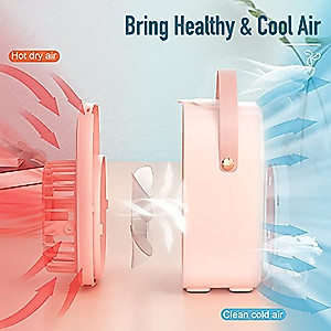 BNT Mini Air Conditioner，Upgraded Multifunction 3 in 1 Car Air Conditioner with Mist Sprayer， USB Mini Portable Air Conditioner for Room/Tent/Office/Bedroom/Car