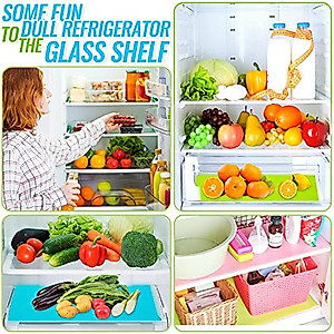 14Pieces Refrigerator Liners, Refrigerator Liners for Shelves Washable, Fridge Liners and Mats Washable, Top Freezer, Cupboard, Cabinet, Drawer Table Placemats (Colorful)