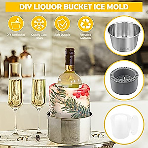 Ice Mold, Wine Chiller, Champagne Bucket Ice Mold, Customized Ice Bucket for Your Champagne, and Various Liquor, Can Be Made in Any Flower Food Coloring and Fruits. Beautiful Chilled Champagne.