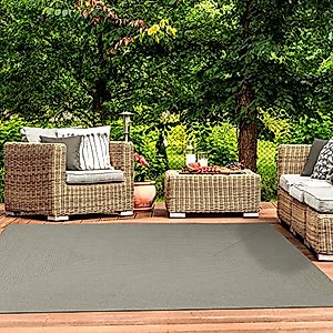 SUPERIOR Indoor/Outdoor Large Area Rug, Reversible Braided Home Floor Decor for Living Room, Kitchen, Entryway, Patio, Front Porch, Deck, Modern, Boho, Farmhouse Style, 3' x 5', Cream