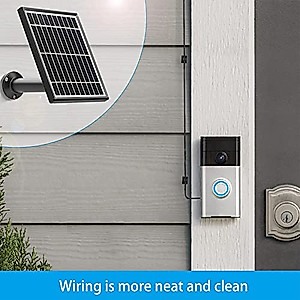eoklmesl 3.5W Solar Panel Compatible with Doorbell 1(720P)/Video Doorbell (2nd Generation - 2020 Release), Allowing for Continuous Charging. Includes Secure Wall Mount and 5.0m/16ft Power Cable.