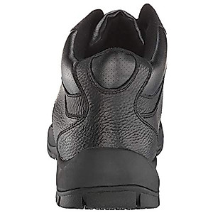 Dr. Scholl's Shoes Men's Charge Slip-Resistant Work Boot, Black Leather, 12 Wide