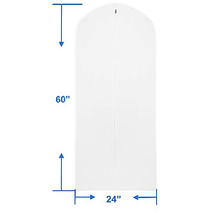 6 Pack - SimpleHouseware 60-Inch Translucent Garment Bags with Zipper for Suits, Dresses, Costumes, Uniforms