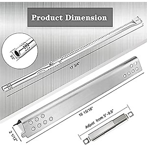 Uniflasy Replacement Parts Kit, Heat Plate Tent Shield, Grill Burner Pipe, Adjustable Crossover Tube and 18 Inch Grill Cooking Grates for Charbroil Performance 6 Burner 463276617,463244819,463238218