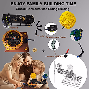 LEAPHZOT Solar System Earth Moon Sun Model,Astronomical Science Educational Building Blocks Sets,Kid's Brain-Inspired Space Toys for 8+ Kids Christmas Birthday Gifts(865 Pieces)