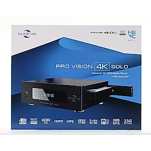 Dune HD Pro Vision 4K Solo | HDR10+ | Ultra HD | 3D | DLNA | Media Player and Android Smart TV Box | RTD1619 | 3.5 SATA HDD Rack | HD-Audio, 2X HDMI, BT, WiFi, 4GB / 32GB