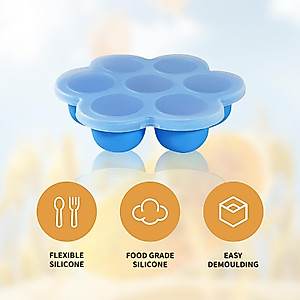 Egg Bite Maker Silicone Air Fryer Egg bite Mold for Instant Pot & Air Fryer Egg Bite Mold for Cooking-egg bites silicone mold with Lid-BLUE