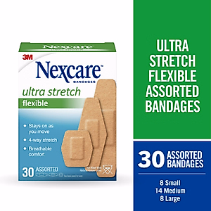 Nexcare Soft 'n Flex Bandage, Assorted Sizes, 30 Count