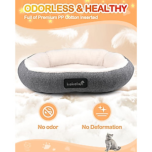Hesiwondoo Heated Cat Bed Indoor with Adjustable Temperature Control, Heated Pet Bed for Small Dogs Auto Shutoff Soft & Cozy Donut Design, Waterproof & Flame-Retardant, Machine-Washable Cover