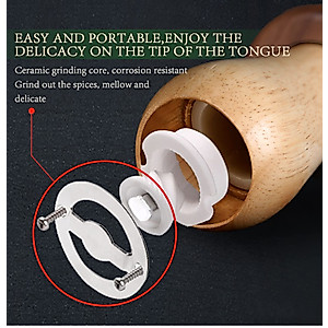 Xirhhur Wooden Salt Pepper Grinder Mini Mushroom Pepper Mill Fun Manual Grinder With Ceramic Grinding Cores Adjustable Coarseness 4.72¡Á1.57 Inches For Sea Salt, Pepper And Spices