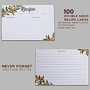 Tidita Acacia Wood Recipe Box with Cards - Blank Recipe Box Wooden Set Come with 100 4x6 Recipe Cards, 8 Dividers. Perfect Recipe Organizer (Acacia Wood)