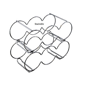 Stackable Table Top Wine Rack Bottle Holder (Silver)