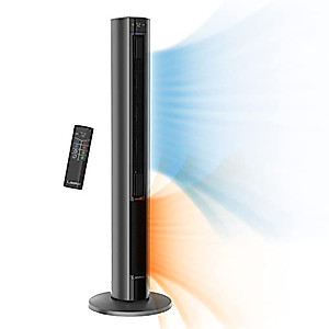 Lasko Portable Fan & Heater All Season Comfort Control Tower Fan and Space Heater in One with Remote Control, Black, FH515,Large