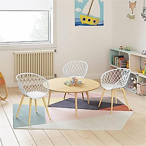 Jamesdar Kurv Mini Kids Chair in White/Natural (Set of 2)