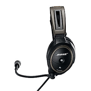 Bose A20 Aviation Headset with Bluetooth Dual Plug Cable, Black