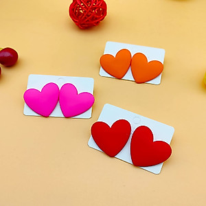 Heart Earrings for Women Valentines Day Earrings Red Heart Stud Earrings Valentines Day Gifts for Girlfriend