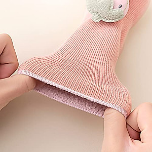 Lykmera Infant Baby Boys Girls Animal Cartoon Socks Shoes Fleece Warm The Floor Socks Non Slip Prewalker Shoes Socks Shoes (Grey, 2-2.5 Years Toddler)