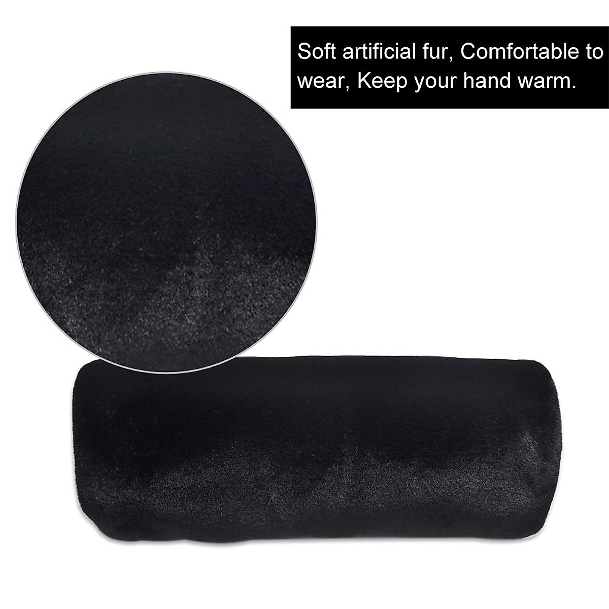 Wed2BB Faux Fur Hand Muffs Women Warm Faux Fur Muffs Black