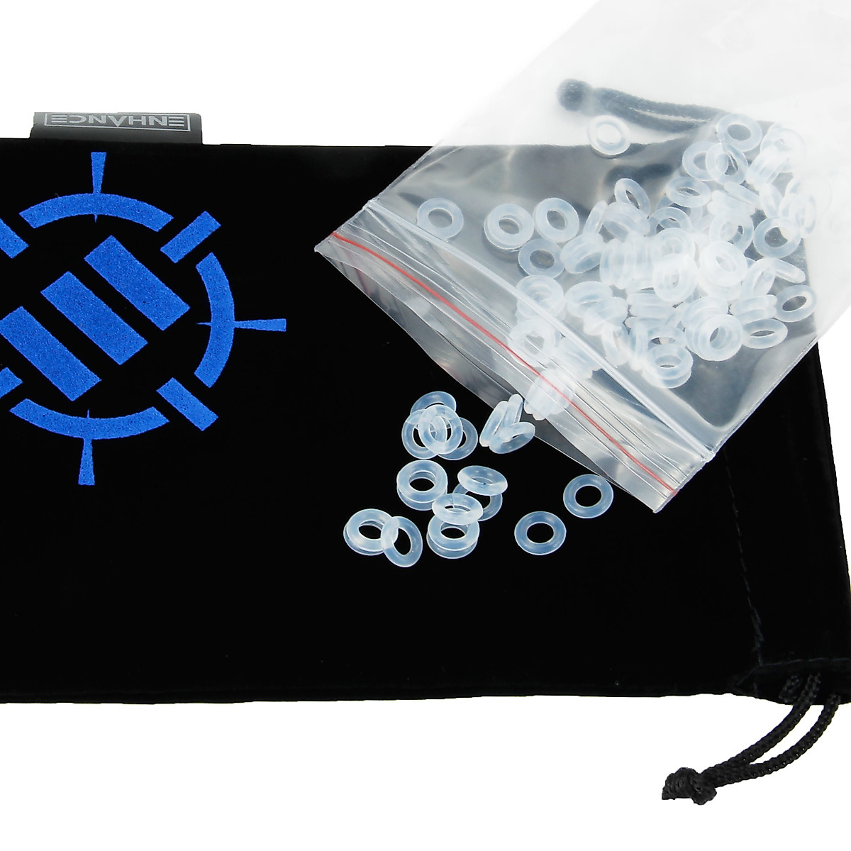 ENHANCE Mechanical Keyboard O Ring Ultra-Quiet Switch Sound Dampeners Kit Soft 40A Clear (140pcs), Key Cap Remover, Cleaning Brush, Cloth and Accessory Bag - Mod Kit for Cherry MX, TTC, Kaihua