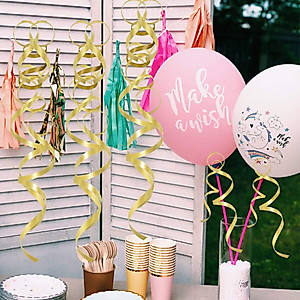 500 Yards Curling Ribbon-Balloon Ribbon-Balloon String for Art&Craft Decor,Gift Wrapping,Ribbons and Bows for Christmas New Year Birthday Gifts Supplies (Gold)