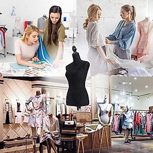 Dress Form for Sewing Clothes Mannequin Stand Female Adjustable Manikin Body for Displays Women Jewelry Torso Model with Tripod Stand,Black