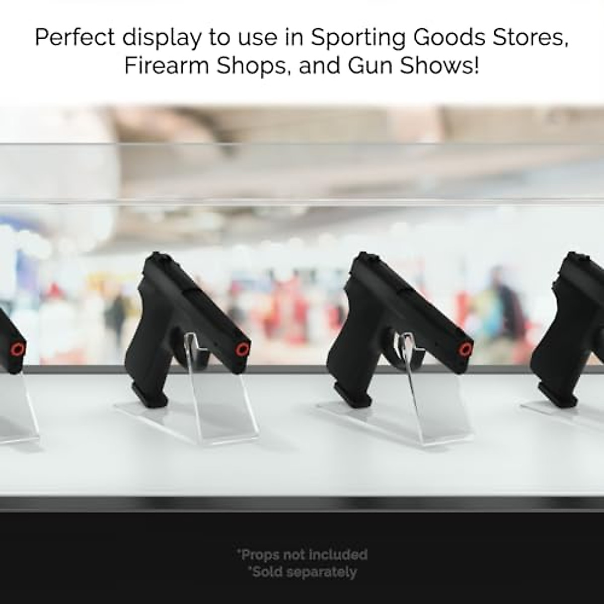 Marketing Holders Acrylic Small Gun Stand Model Toy Display 1.25" Inch Wide x 4.25" Inch Deep Clear Plexiglass Platform for Retail Tabletops DIY Artists and Crafters