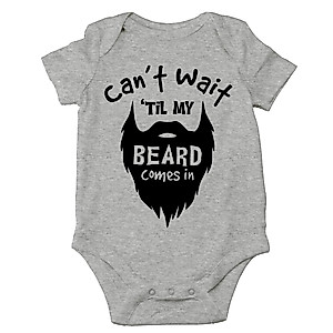 CBTwear Can't Wait Til My Beard - Baby Clothes - Funny Newborn Bodysuit Outfits for Boys (6 Months, Heather Grey)