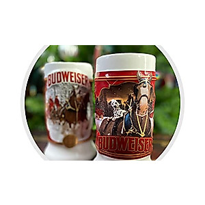2022 Budweiser Limited Edition Collectors SERIES #43 Clydesdale Holiday Stein - Ceramic Beer Mug - Christmas Gift for Men, Father, Husband - Collectable Room Decor for Den, Man Cave, Home Bar