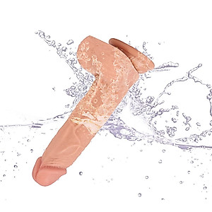 6 Inch Realistic Dildo, Body-Safe Material Lifelike Huge Penis with Strong Suction Cup for Hands-Free Play, Flexible Cock with Curved Shaft and Balls for Vaginal G-spot and Anal Play