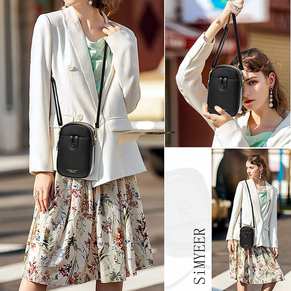 SiMYEER Women Crossbody Bags Small Cell Phone Wallet Purse and Handbag Ladies Messenger Shoulder Bag